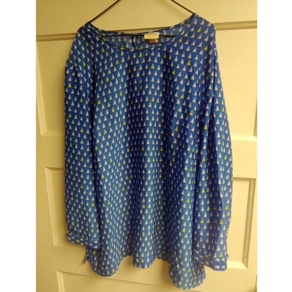 Merona | Tops | Womens Blue Boat Themed Blouse | Poshmark